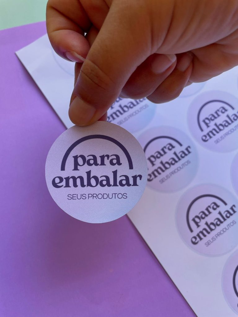 Adesivos personalizados 5x5cm 100und – Carimbos dos 3